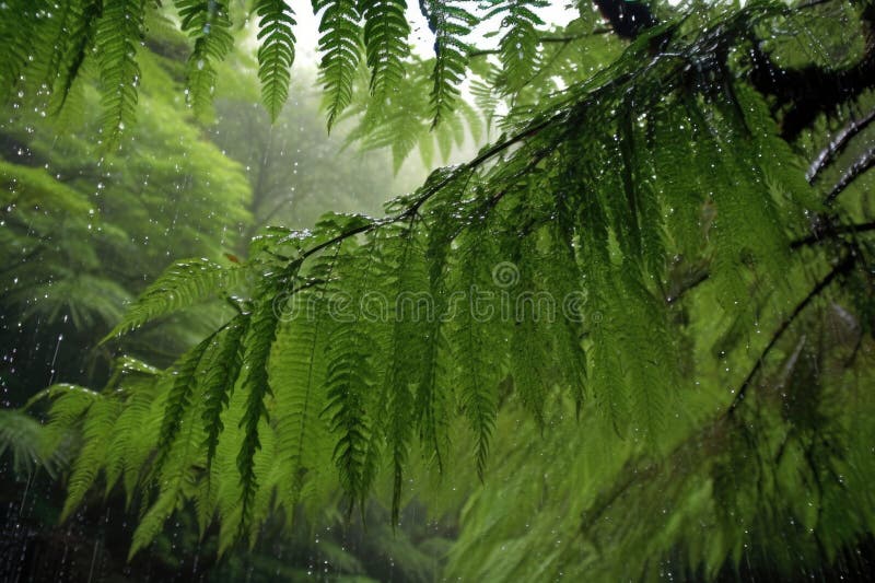 Lush Ferns Surrounding a Tropical Hot Spring Stock Image - Image of ...