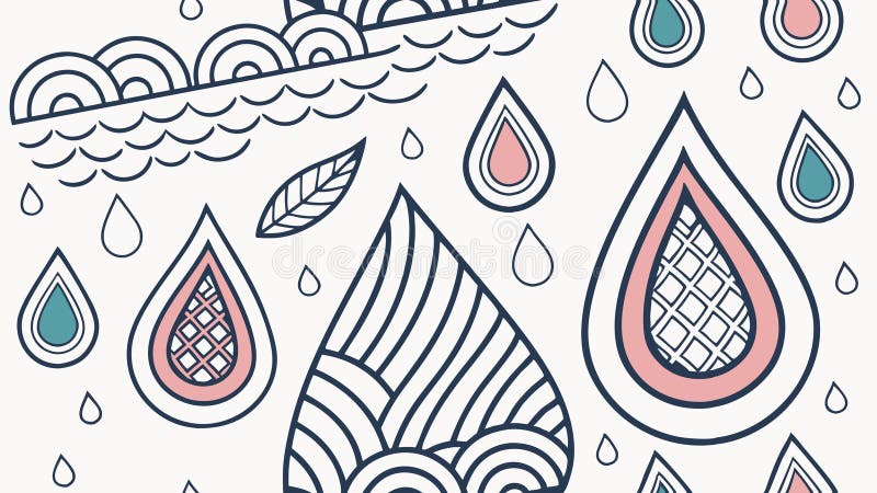 Raindrops Pattern Background Vector Illustration, Water Texture Element ...