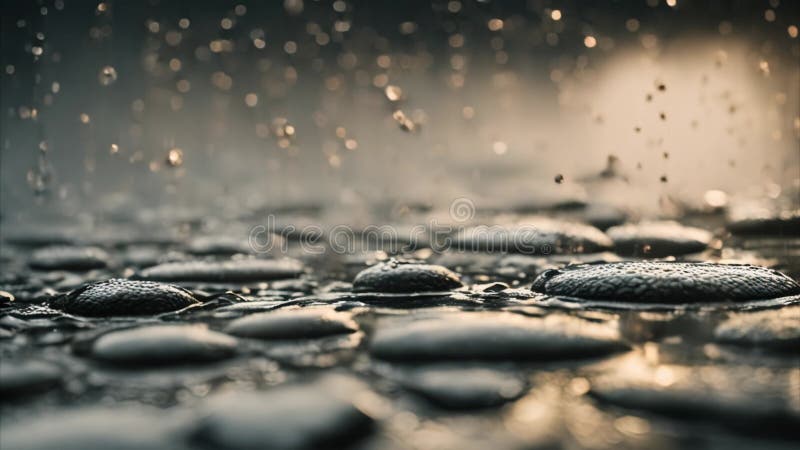 Raindrops on Pebbles stock video. Video of splash, nature - 347291773