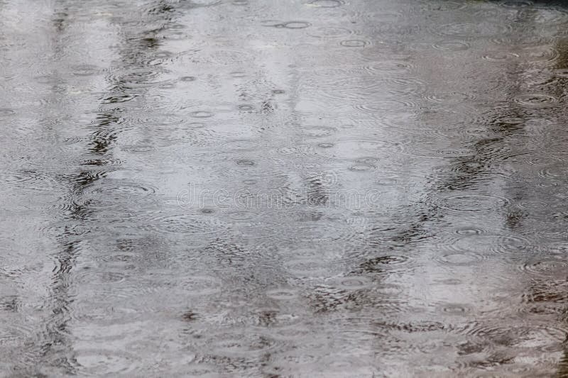 Raindrops on puddle stock photo. Image of rain, outdoors - 33700780