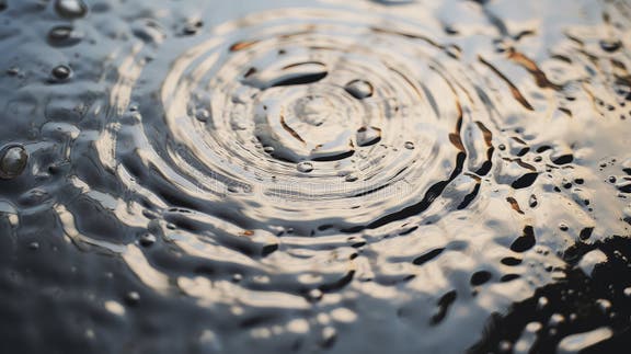 Raindrops puddle water stock illustration. Illustration of surface ...