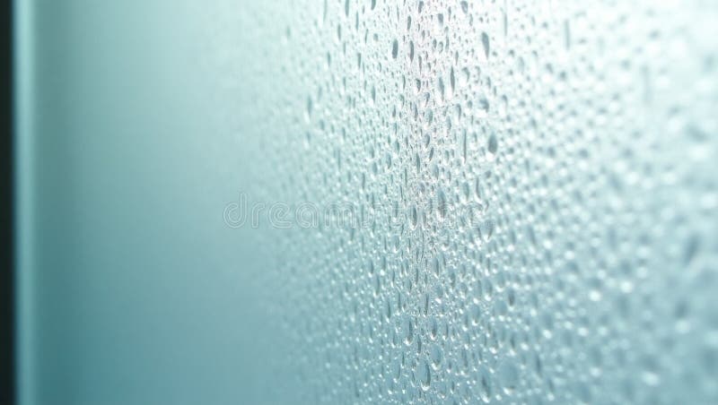 Raindrops Race Down Glass, Catching Morning Light in Silence Stock ...