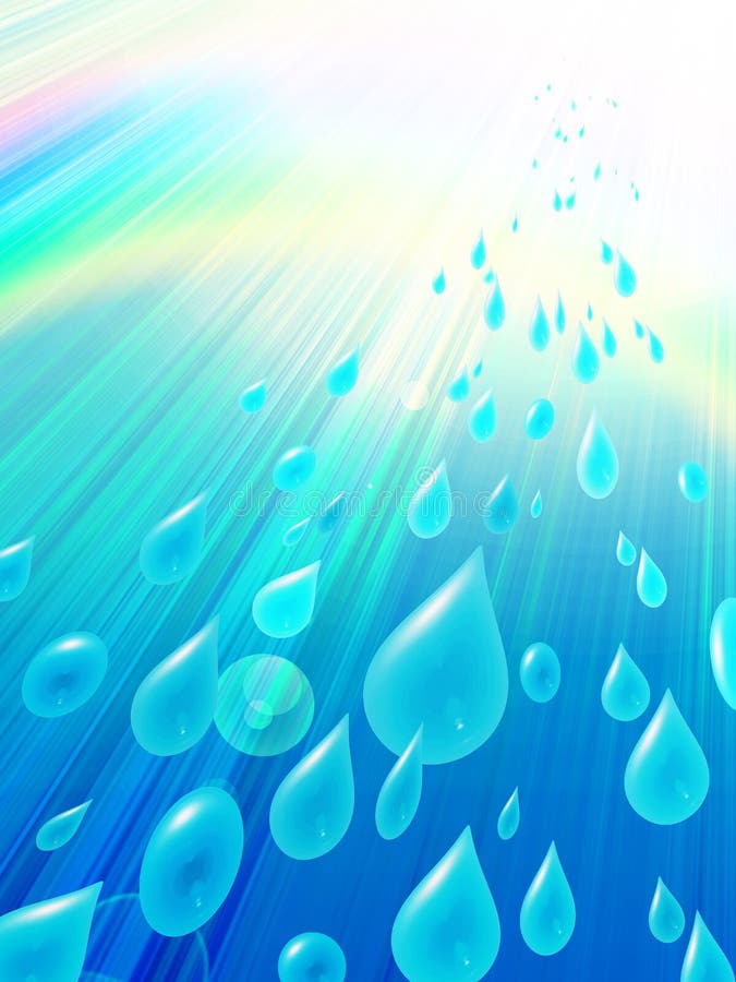 Raindrops And Rainbow Against The Sky Stock Illustration - Illustration ...