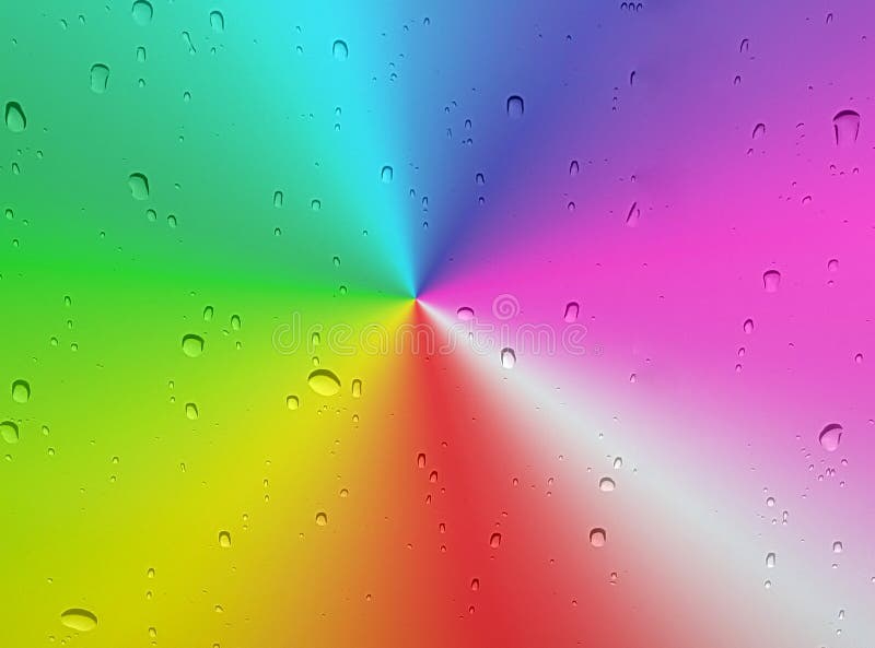Raindrops on Rainbow Spectrum Stock Image - Image of prism, colorful ...