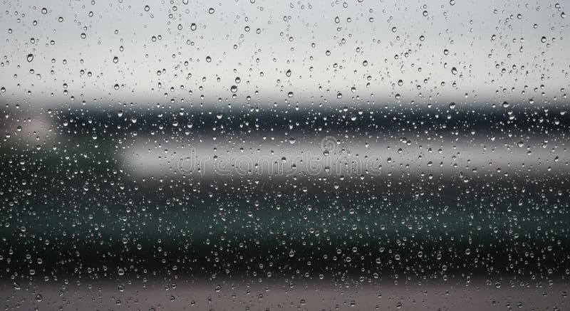 Raindrops are Scattered Across a Glass Window, Creating a Pattern of ...