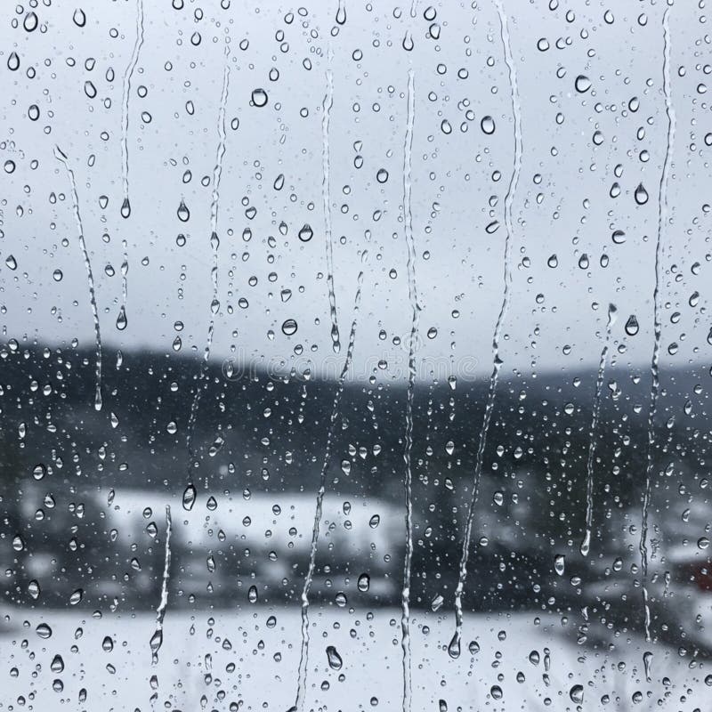 Raindrops are Scattered Across a Window Pane, Creating a Textured ...