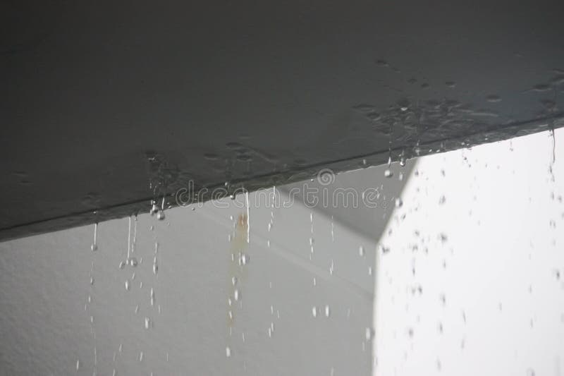 Raindrops Shot from the White Ceilings. Stock Photo - Image of ...
