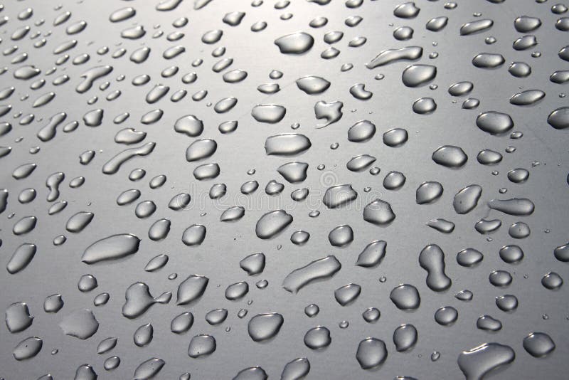 Raindrops on Silver Surface Stock Image - Image of water, bubbles: 45055039