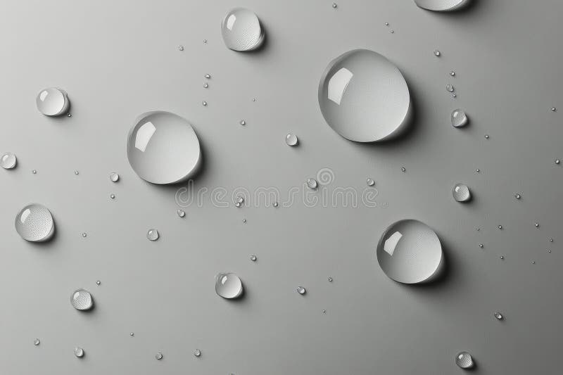 Raindrops on a Smooth Grey Surface Creating Intriguing Patterns and ...
