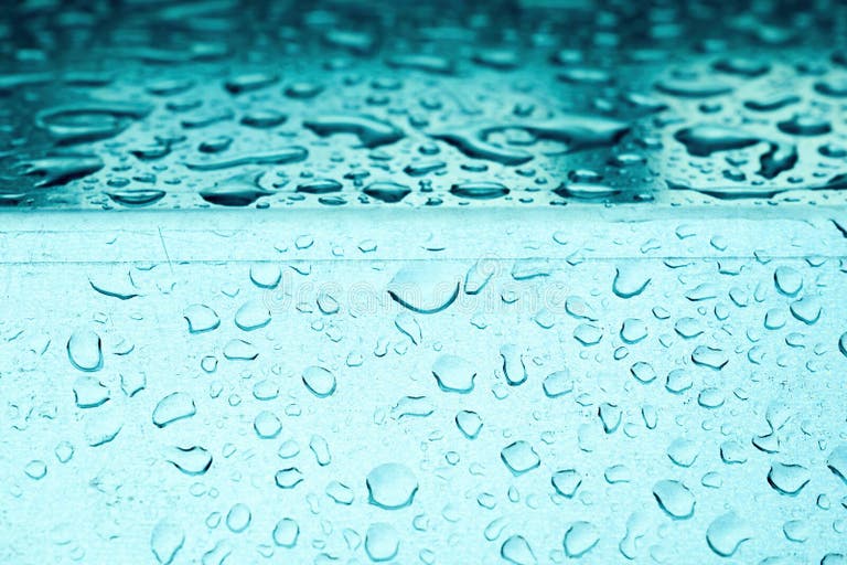 Raindrops on Smooth Metallic Industrial Object Surface, Weather and ...