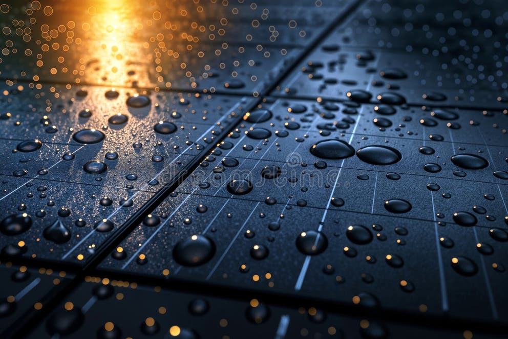 Sunlight Reflections: Solar Raindrops, Generative Ai Stock Illustration ...