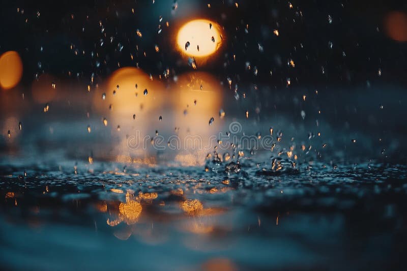 Raindrops Splashing on the Ground, Stock Photo - Image of impact ...