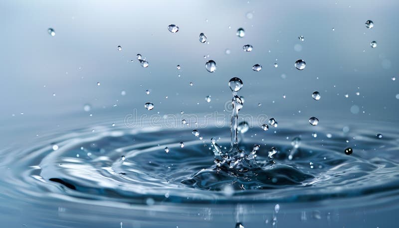 Raindrops Splashing on Water Surface Stock Photo - Image of splash ...