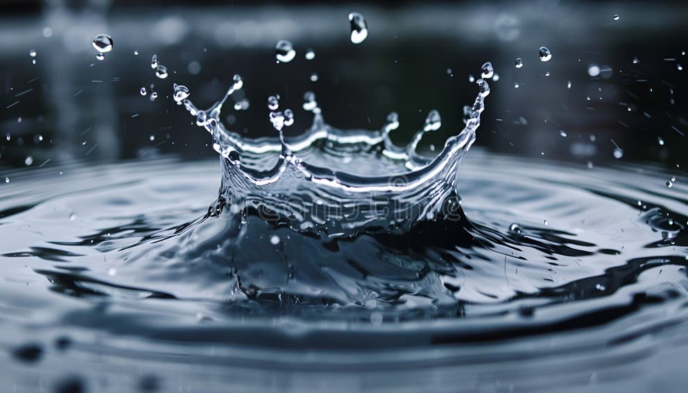 Raindrops Splashing on Water Surface Stock Photo - Image of circle ...