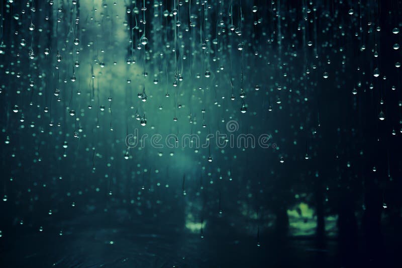 Raindrops on the Stack. Water Drops Dripping Down the Window Stock ...