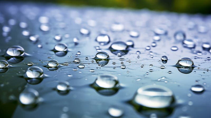 Raindrops on the Surface of the Solar Panel. Spherical Shape of Water ...