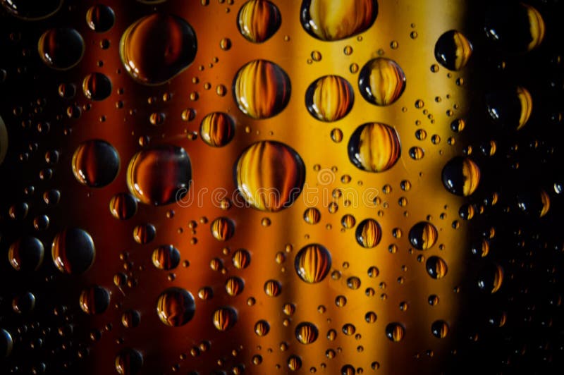 Raindrops with True Red Golden Hour Sunset Stock Photo - Image of drops ...