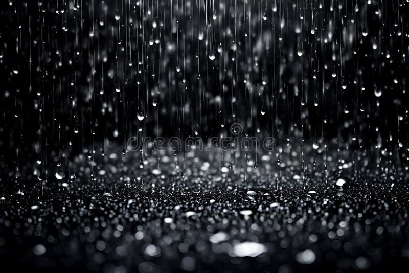 Raindrops Water Drop on Window Glass, Dark Background. Stock ...