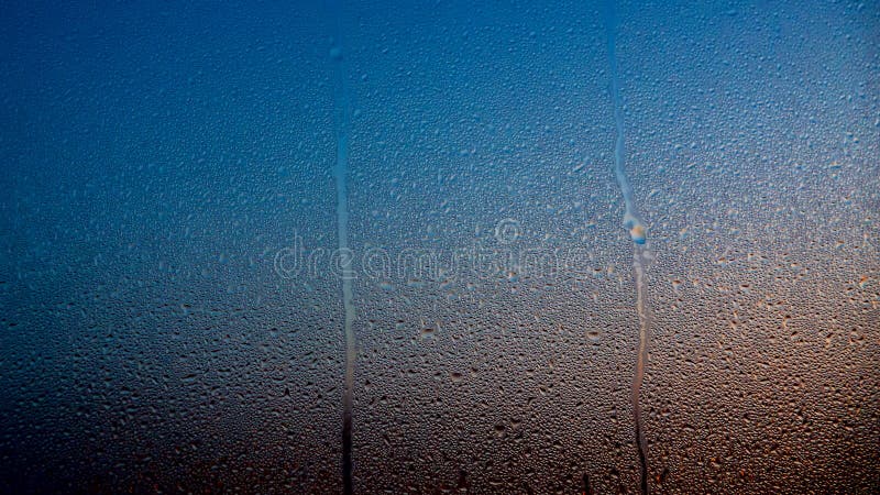 Raindrops on the Window with Abstract Lights Stock Photo - Image of ...
