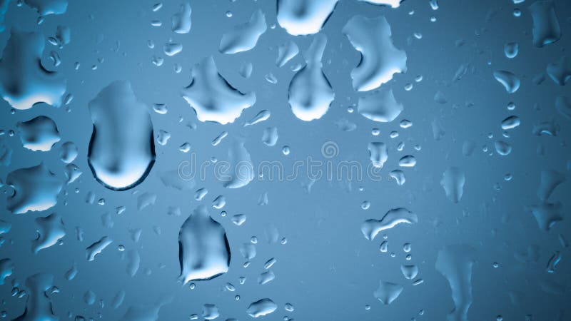 Raindrops on the Window. Blue Tone Stock Photo - Image of nature, light ...