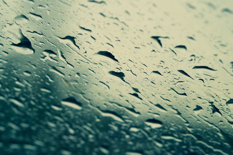 Raindrops on the Window Close Up. Rain Drops on the Glass Macro. Water ...