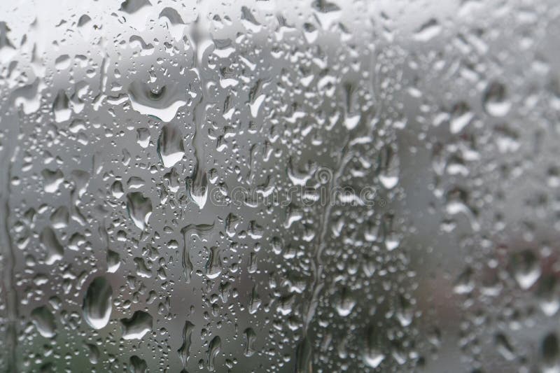 Raindrops on the Window Glass Stock Photo - Image of rainfall, drop ...