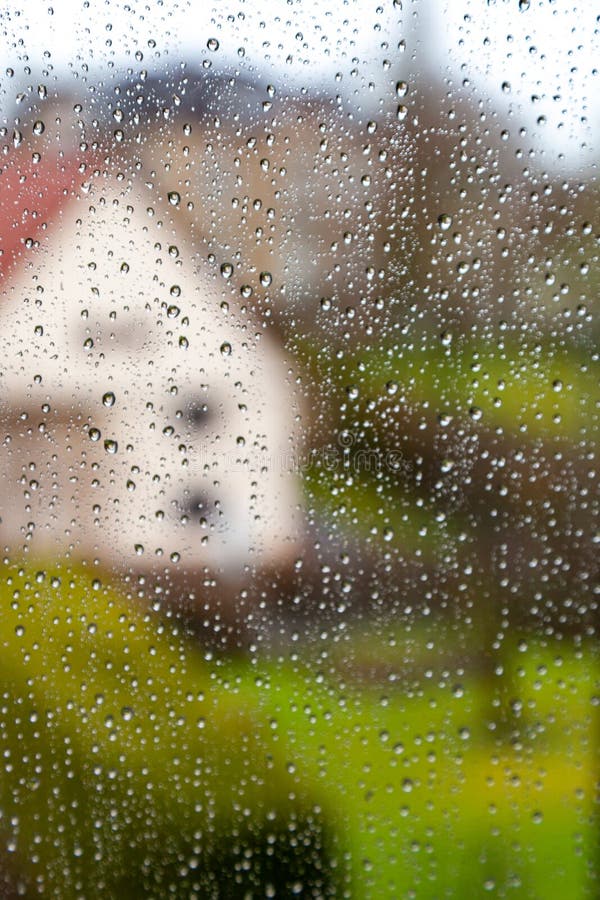 Raindrops on window glass stock image. Image of multi - 246053761