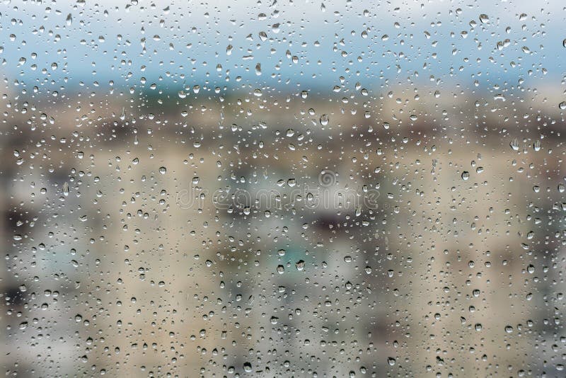 Raindrops on Window Glass Surface, Background Texture Stock Photo ...