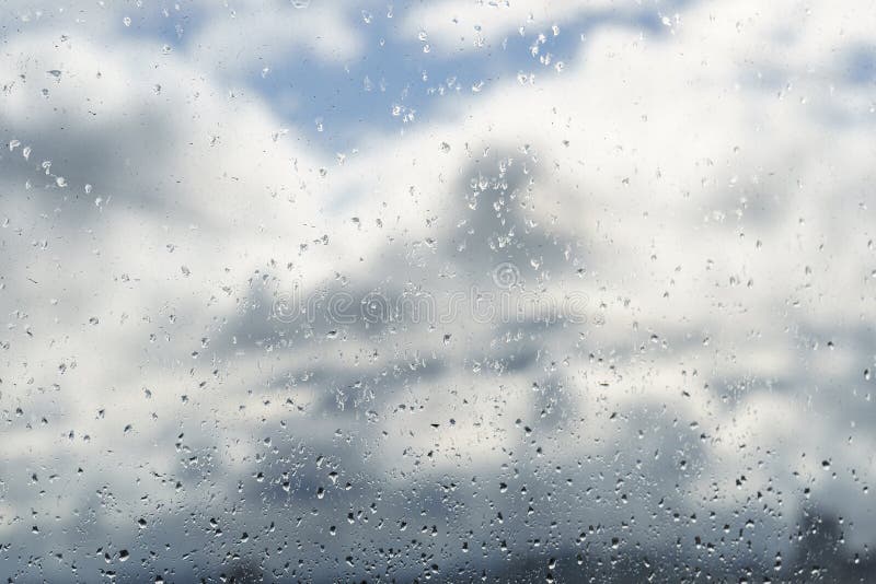 Raindrops on the Window Pane, Clouds Behind the Glass, Raining, City ...