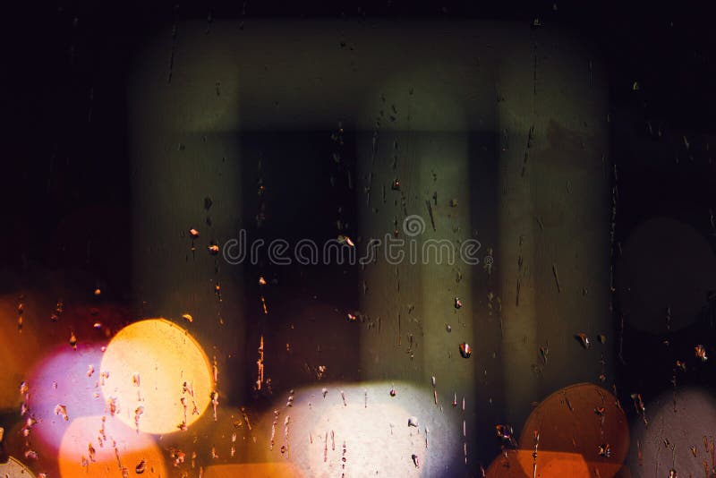 Raindrops on the window stock image. Image of illuminated - 169097249