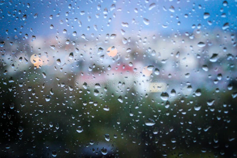 Raindrops on the Window. Rainy Weather Stock Photo - Image of glass ...