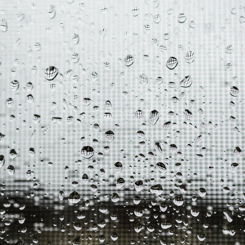 Raindrops on a Window Screen Stock Image - Image of clear, abstract ...