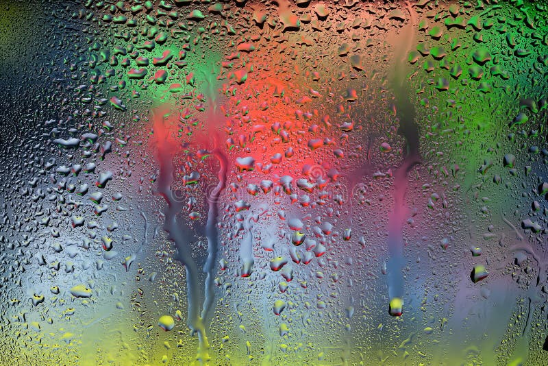Raindrops on the Window. Water Drops on Glass. Abstract Background ...