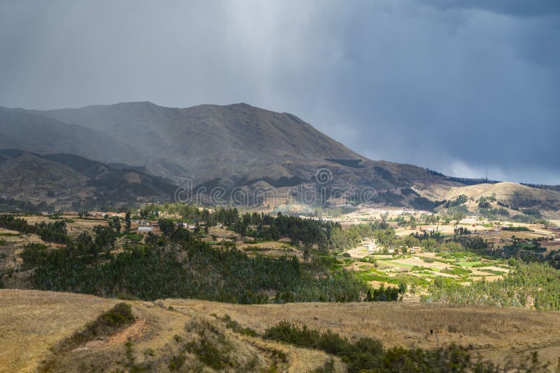 Rainfall and Clouds Over the Mountains of Peru. Stock Image - Image of ...