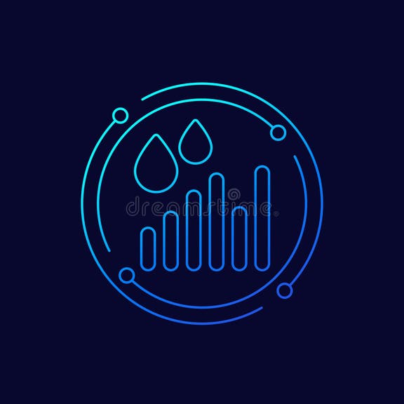 Rainfall Graph Icon, Linear Design Stock Vector - Illustration of ...