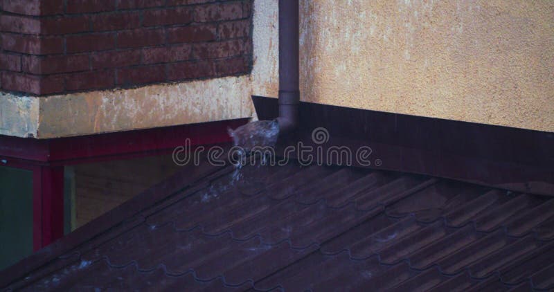 Rainfall. Gutter. Drainage Pipe for Removing Rainwater from the Roof ...