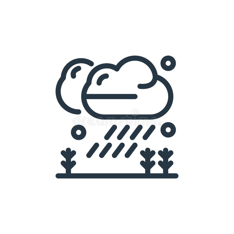 Rainfall Icon Vector from Agriculture and Farming Concept. Thin Line ...