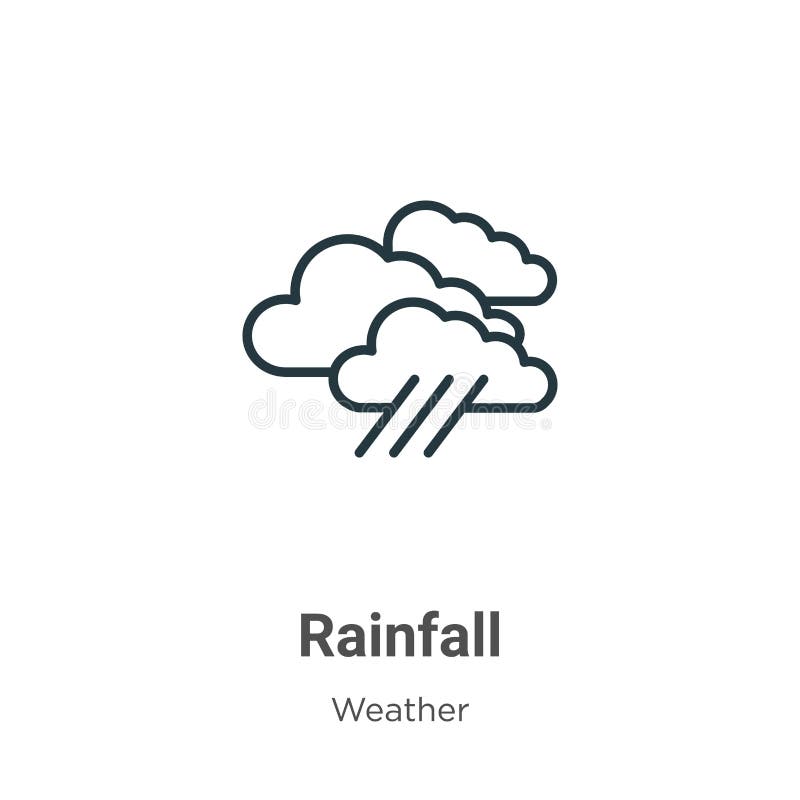 Rainfall Vector Icon on White Background. Flat Vector Rainfall Icon ...