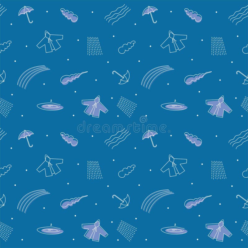 Rainfall Seamless Pattern stock vector. Illustration of rain - 243956376