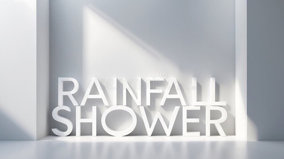 Rainfall Shower Display in a Minimalist Interior with Natural Lighting ...