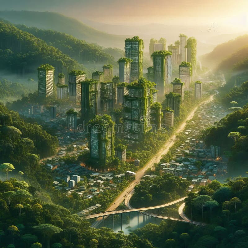 Rainforest Cities Creating Urban Environments that Integrate Wit Stock ...