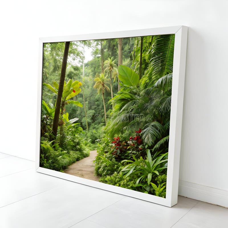 Rainforest Frame Mockup Design Isolated on White Background Stock ...
