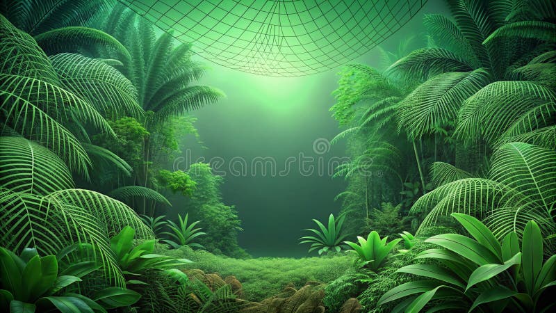 Rainforest Gradient from Lush Green To Dark Jungle Green in an Abstract ...