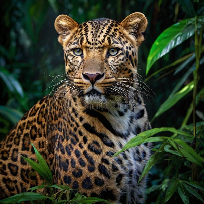 Rainforest jungle Leopard stock illustration. Illustration of speed ...