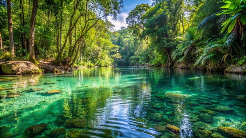 Rainforest Natural Ambiance and Crystal Clear Water AI-Created Content ...