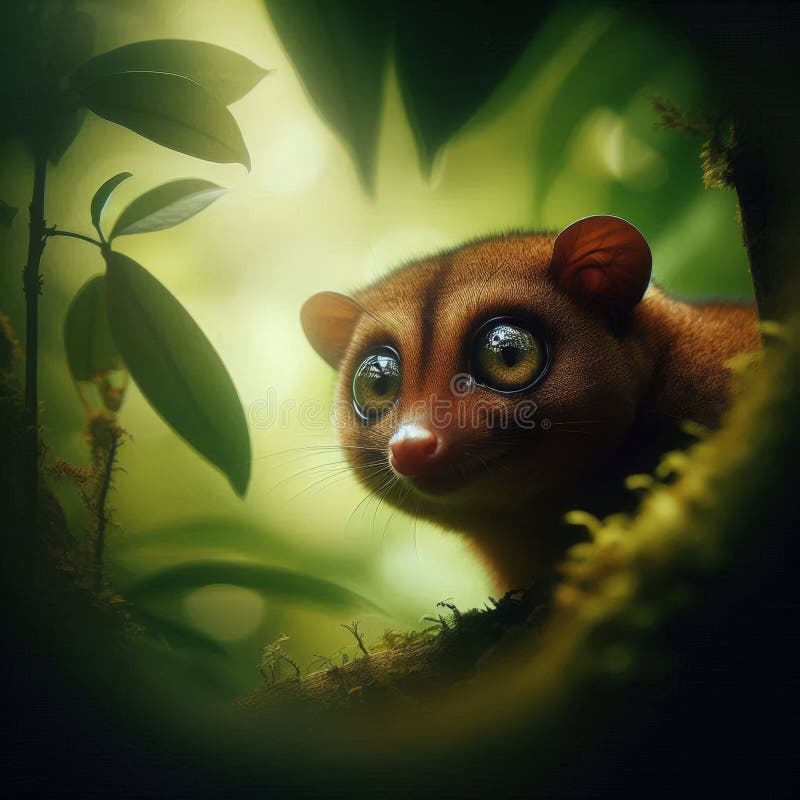 Rainforest Night Observer stock illustration. Illustration of animal ...