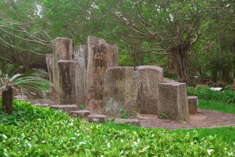 Rainforest Sanya China. Jungle and Stone Structures. Stock Photo ...