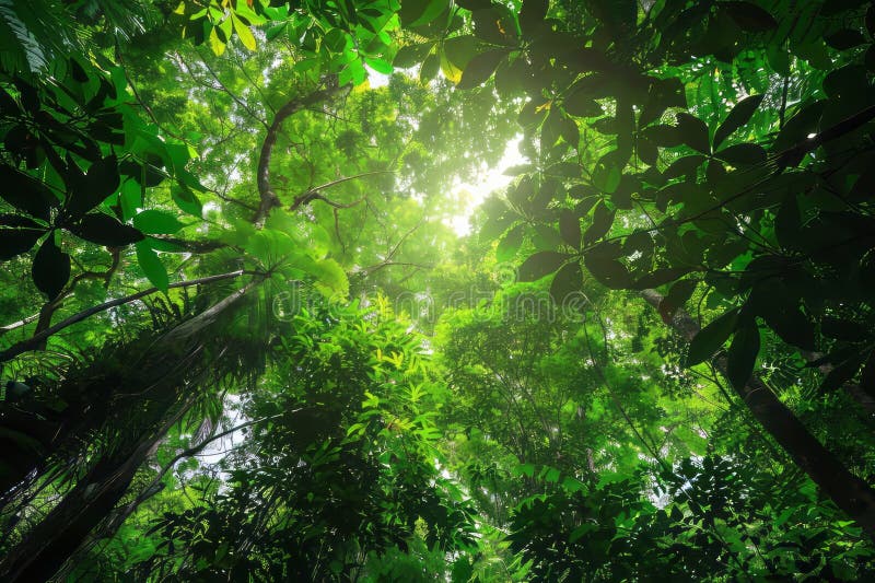Rainforest with a Thick and Lush Green Canopy. Stock Illustration ...