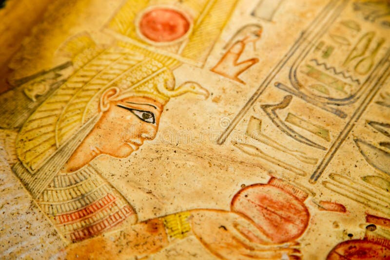 Rainha Cleopatra no papiro foto de stock. Imagem de papel - 4052746