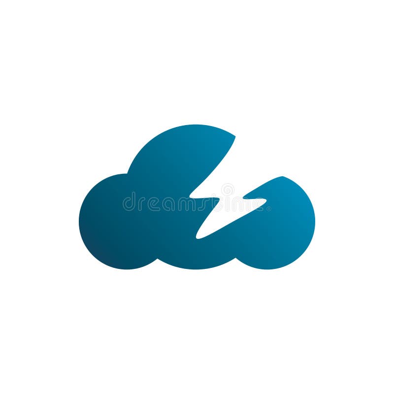 Blue Color Shape Cloud Lightning Logo Design Stock Illustration ...